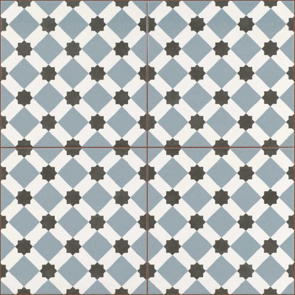 Henley Ice Ceramic Tile 45x45cm | Matt Finish Geometric Patterned Tile ...